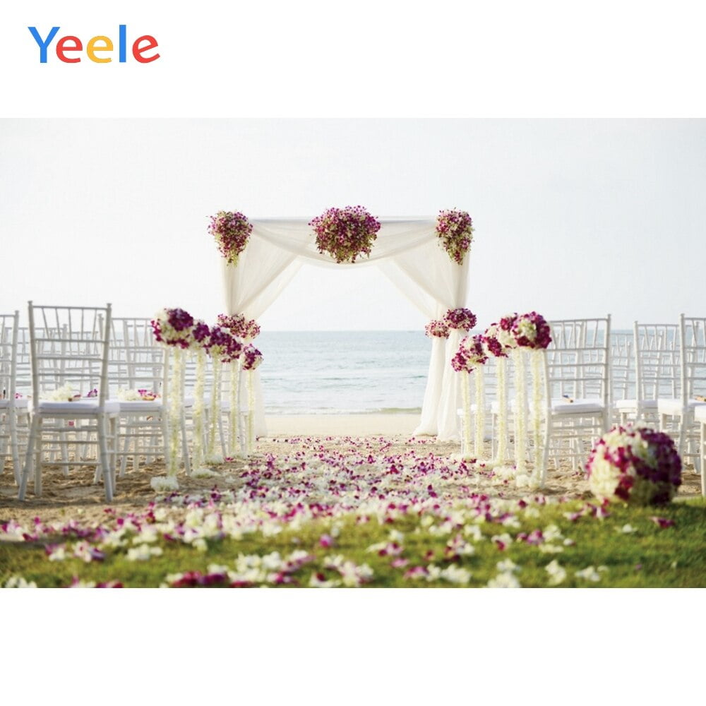 Curtain Rose Flower Weeding Decoration Beach Baby Birthday Backdrop ...