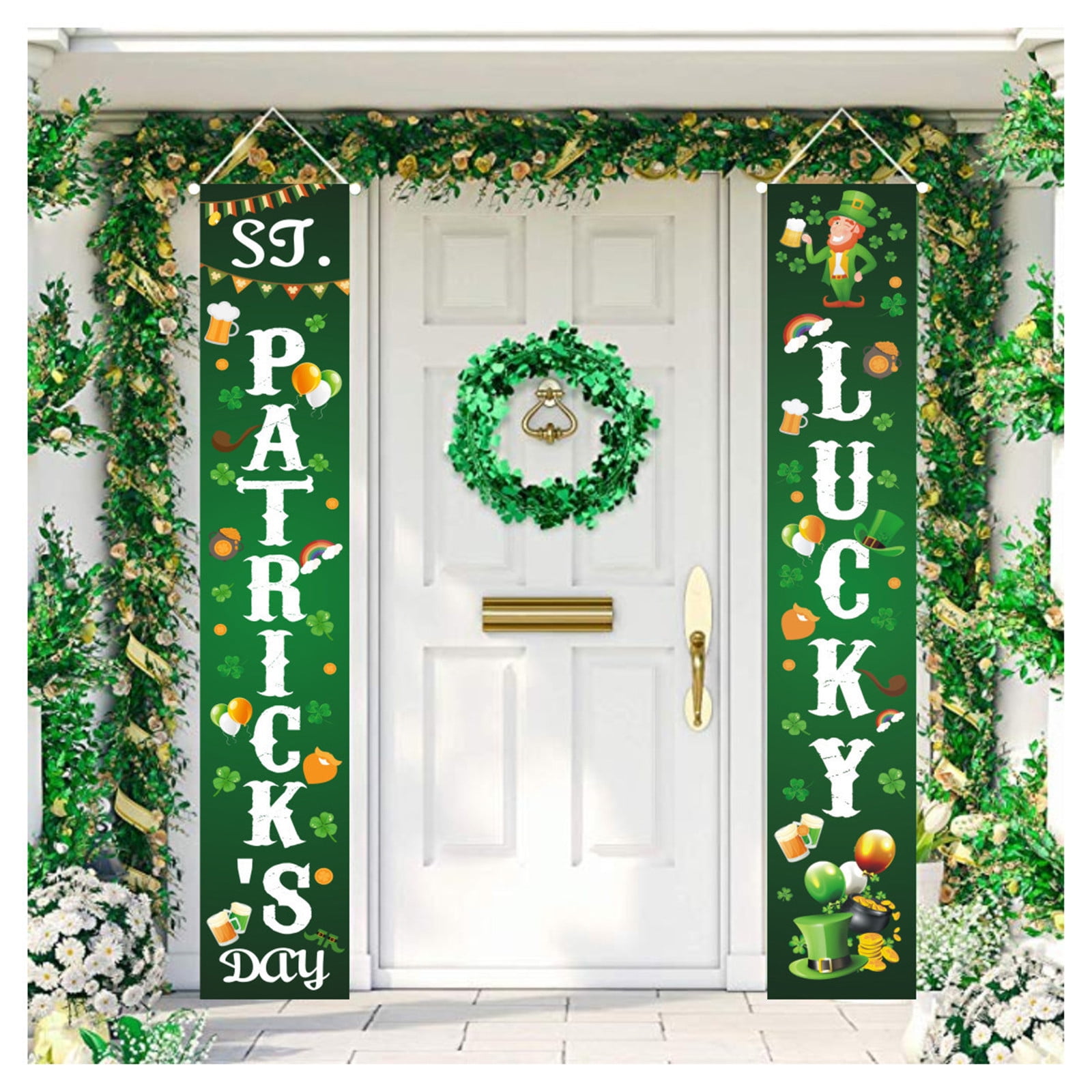 Curtain,Sign Door Banner Decoration St. Holiday Curtain Porch Home ...