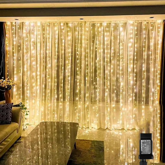 Curtain String Lights, 2 Packs 8FT Window Fairy Lights for with 210 ...