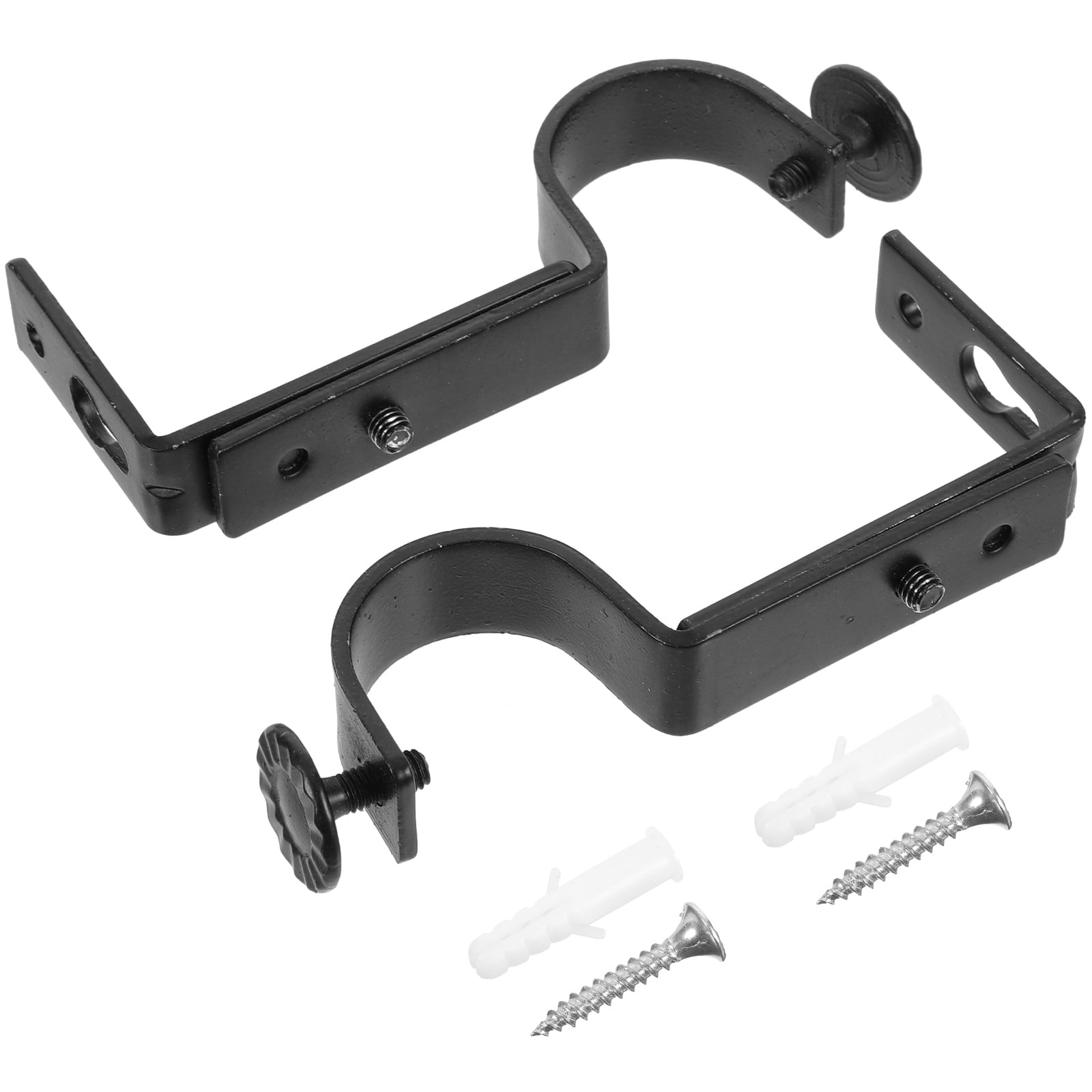 2pcs Curtain Rod Brackets with Roman Rod Holders and Support for ...