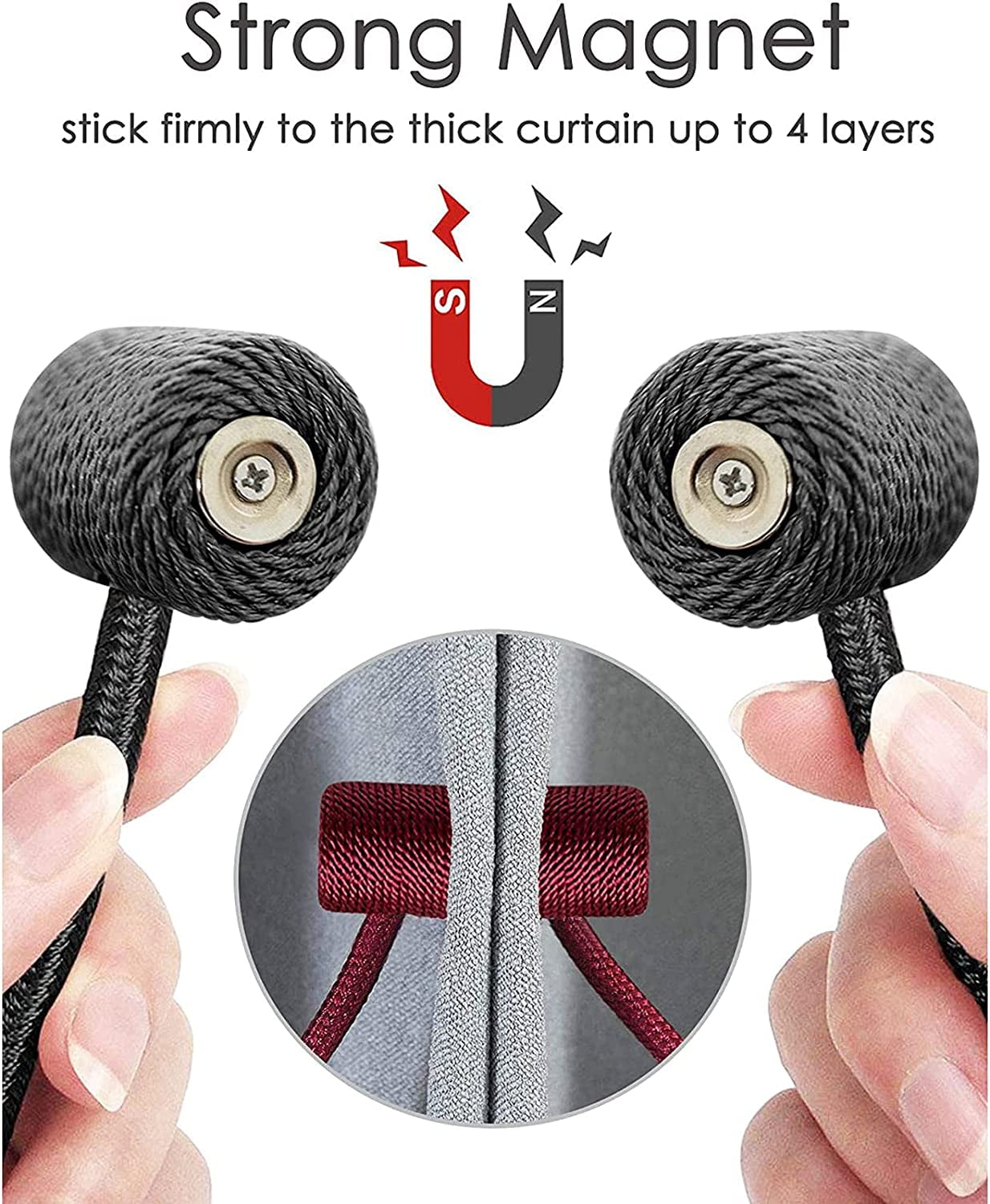 Curtain Tie Backs Strong Magnetic,Metal Curtain Tiebacks Hooks,Tie ...