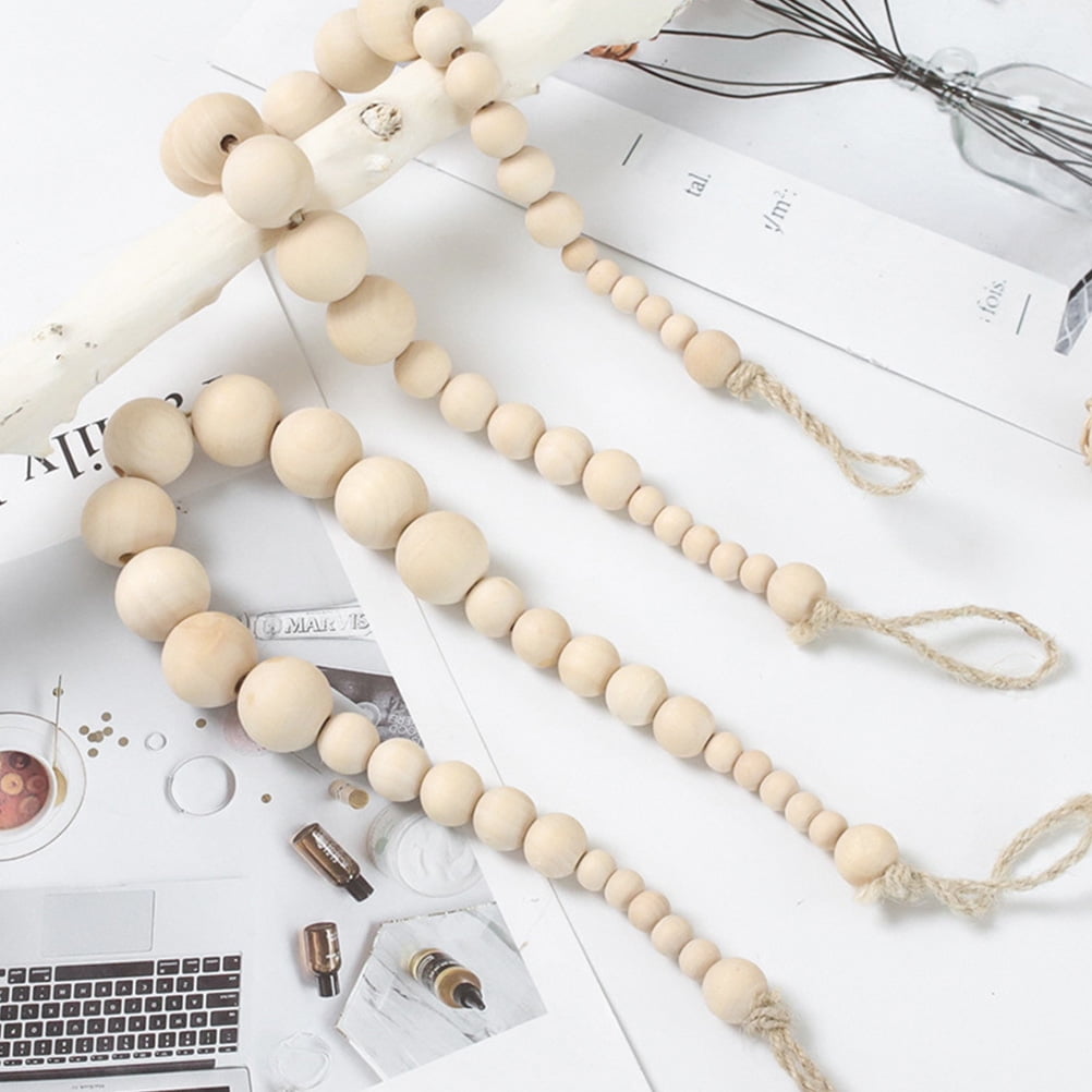 NUOLUX Khaki Synthetic Curtain Tiebacks, Wood Beaded, Fresh Chic Style ...