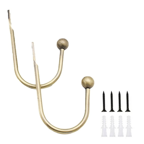 Curtain Tieback Hook with Screws Wall Mount Heavy Duty U Shaped Hook ...