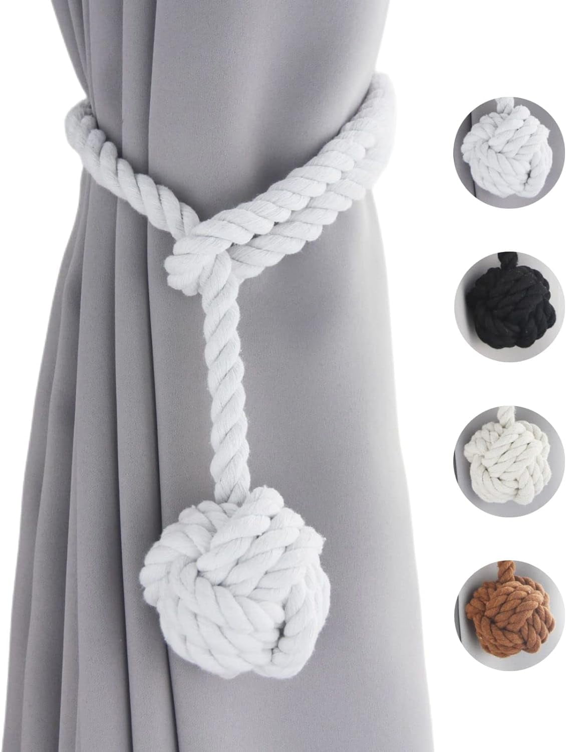 Curtain Tiebacks 2 Pack, Curtain Ties, Curtain Holders for Wall Drapes ...