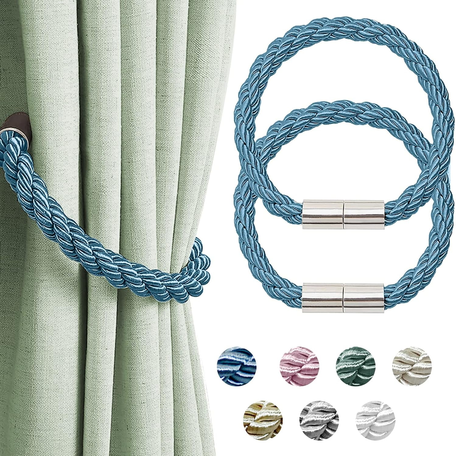 Curtain Tiebacks 2pcs Curtain Holdbacks Tie for Drapery, Magnetic ...