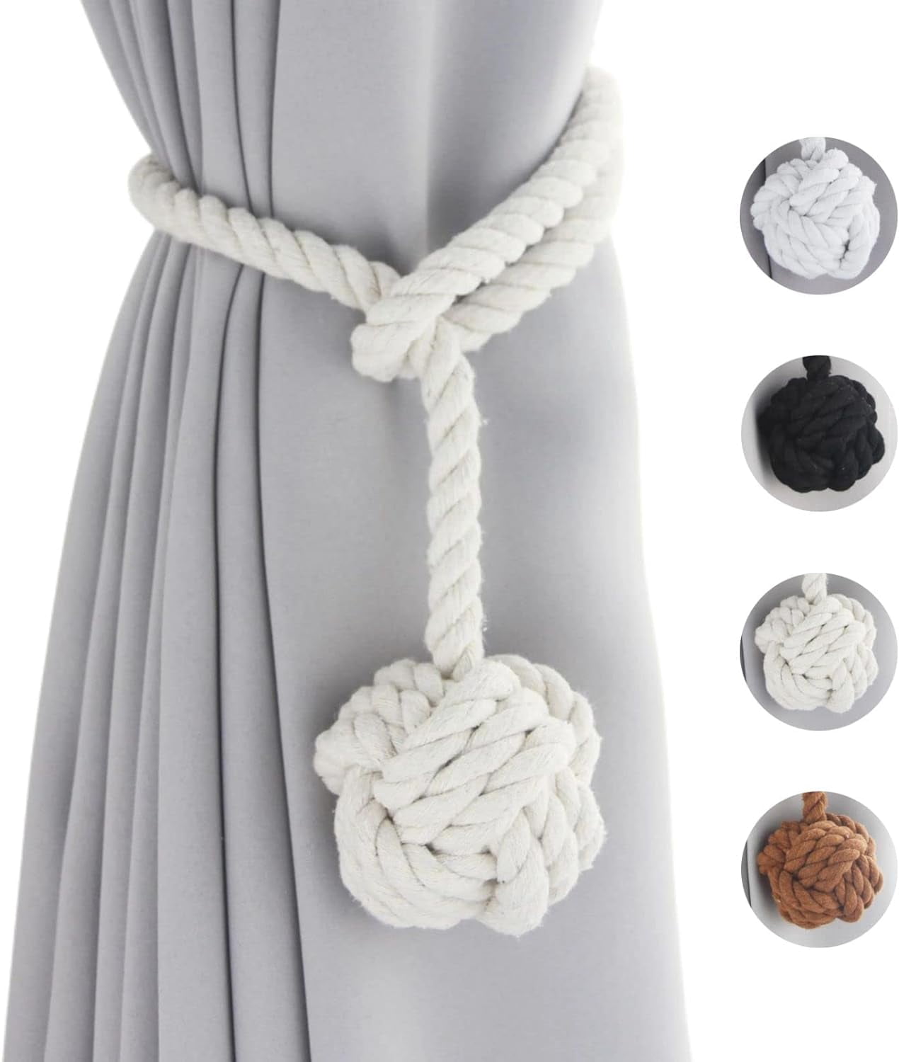 Curtain Tiebacks 6 Pack, Curtain Ties, Curtain Holders for Wall Drapes ...