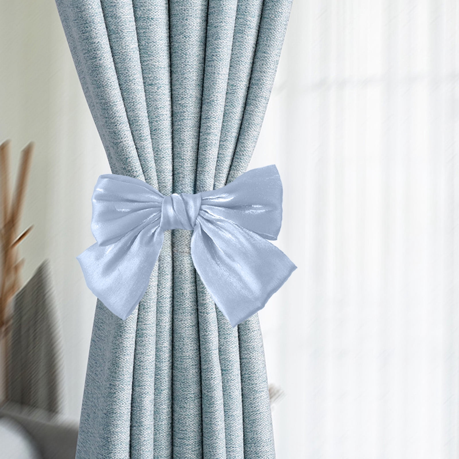 Curtain Tiebacks Clip - Modern Bow Style Cloth Curtain Holdback | Metal ...