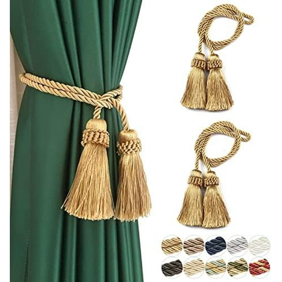 Curtain Tiebacks Handmade Decorative Curtain Holdbacks Rope with Tassel ...