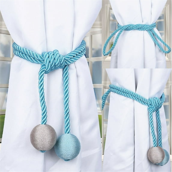 Curtain Tiebacks Rope with Knotted Ends, Adjustable Polyester Loop ...
