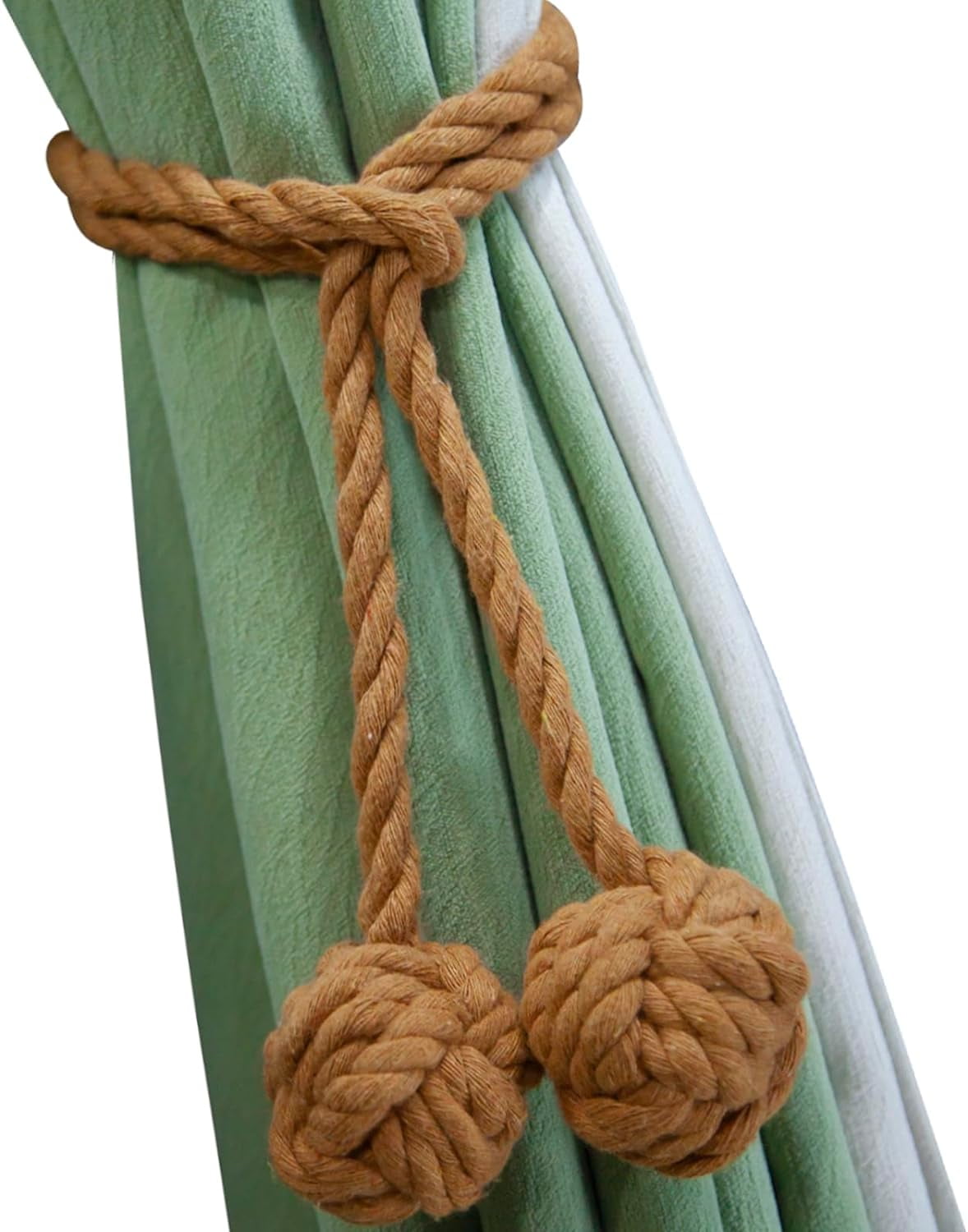 Curtain Tiebacks Rope - Natural Cotton Outdoor Curtain Tie Backs for ...