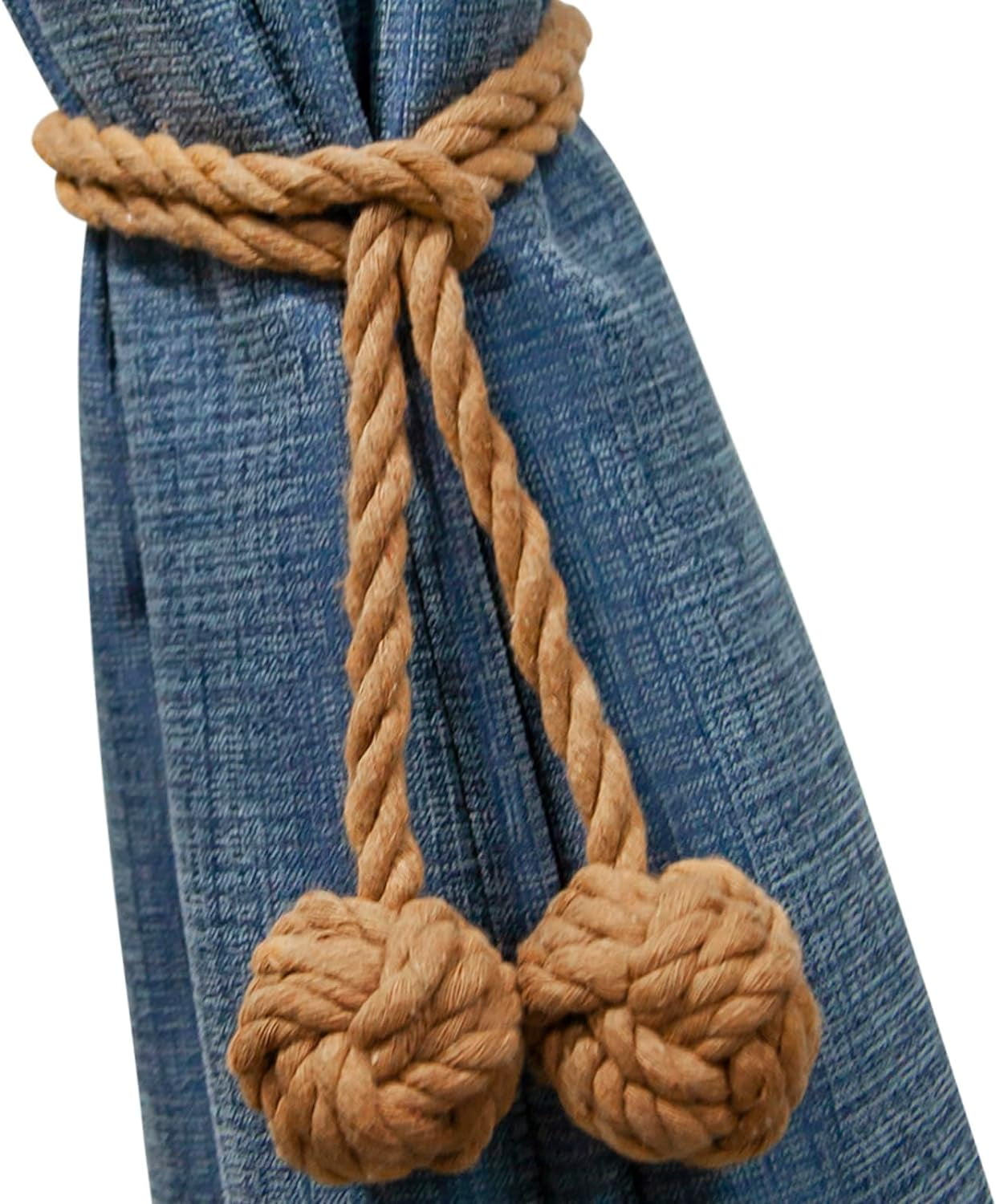 Curtain Tiebacks Rope - Natural Cotton Outdoor Curtain Tie Backs for ...