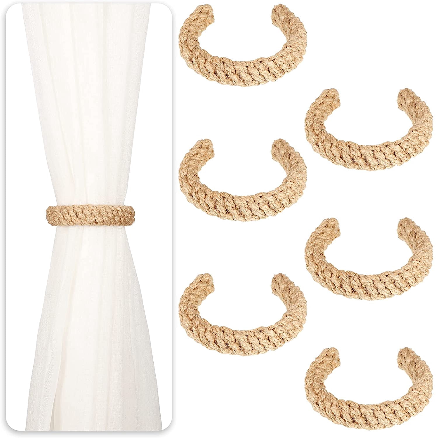 Curtain Tiebacks Rustic Curtain Holdbacks Braided Drapes Ties Handmade ...