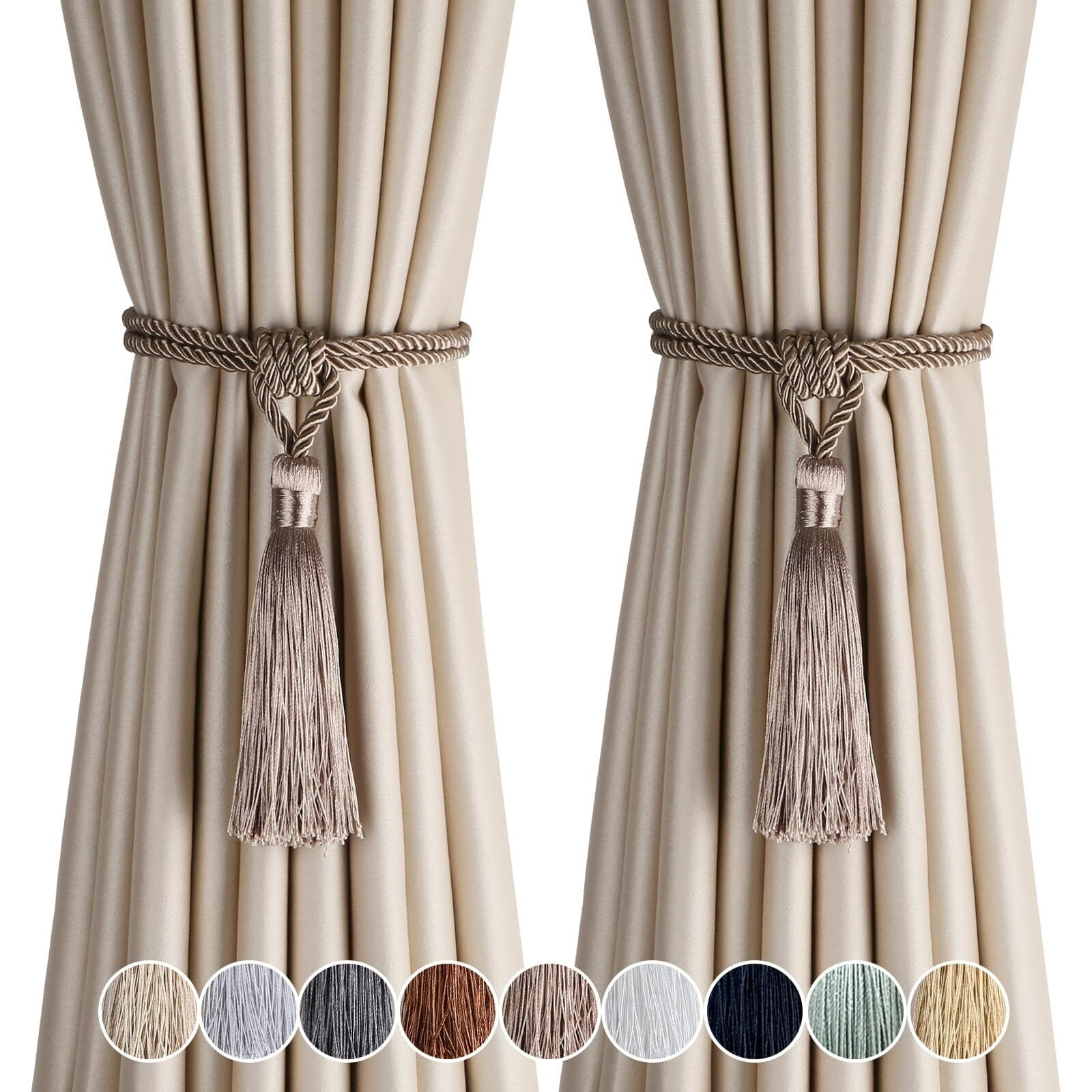 Curtain Tiebacks Tassel Tie-Backs, Rope Curtain tie Backs Handmade ...