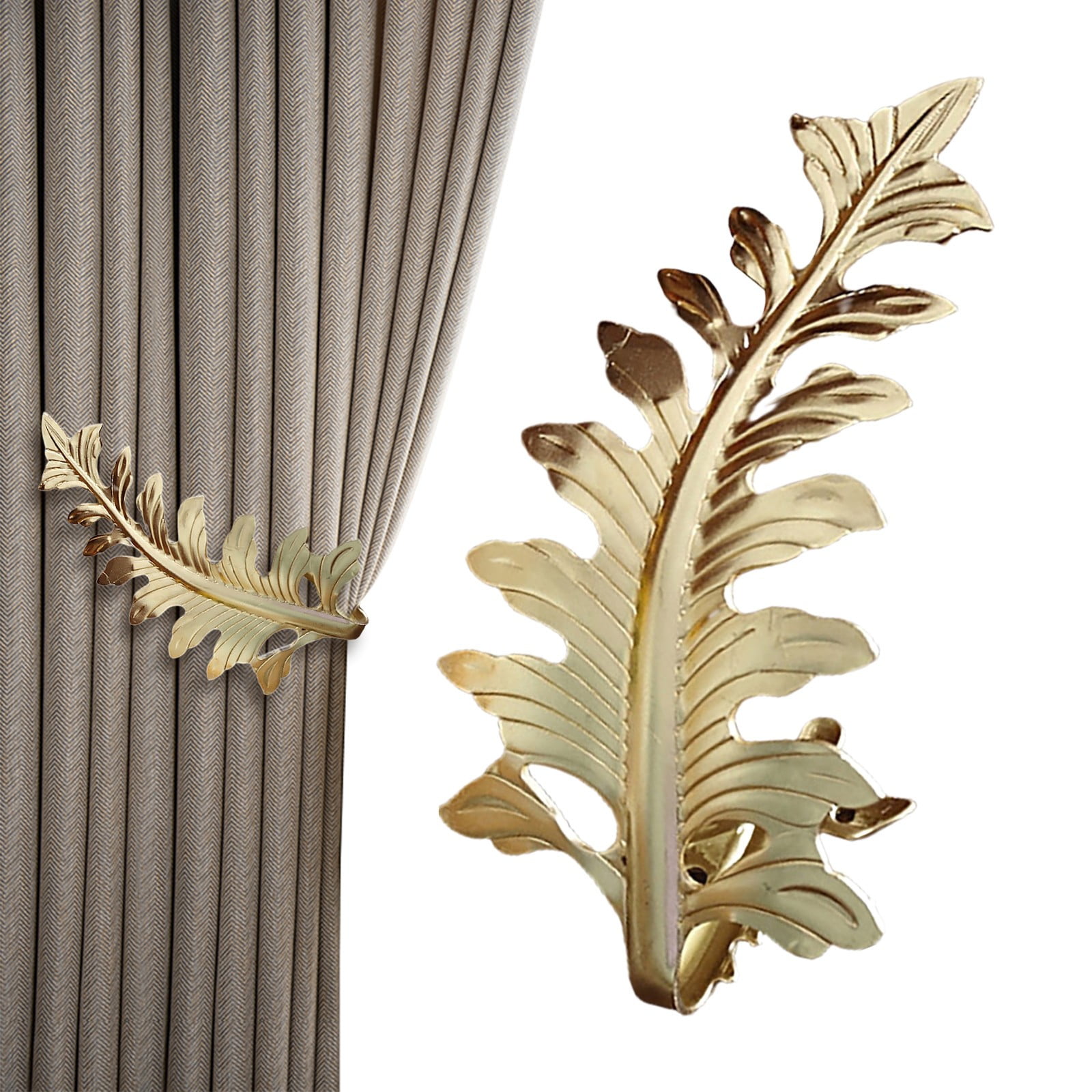 Curtain Tiebacks, Vintage Big Leaf Design Curtain Holdbacks, Heavy-Duty ...
