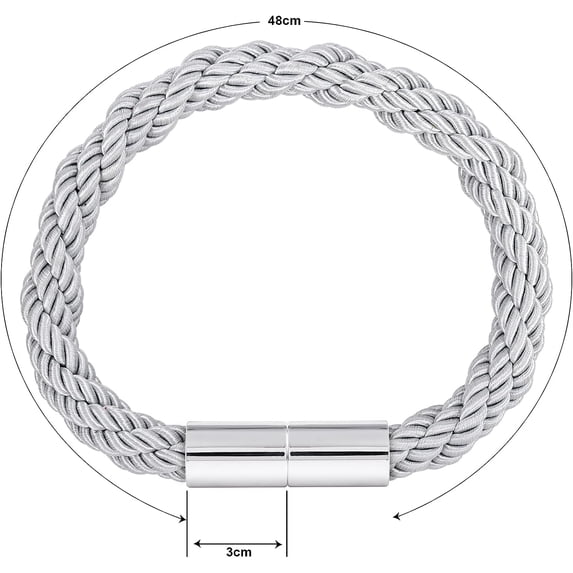 Curtain Ties Backs 2Pack, Magnetic Tie Backs for Curtains, Grey Tie ...