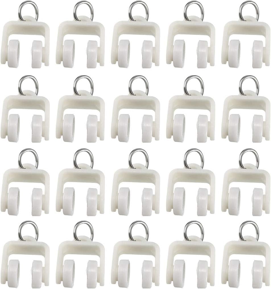 Curtain Track Plastic Twin Wheeled Carriers Drapery Rail Sliding Glider ...