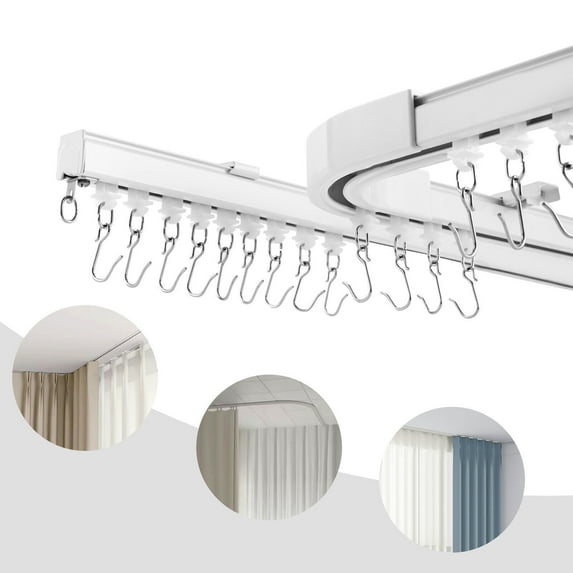 Curtain Track Rail Set For Ceiling Room Divider Privacy 12ft-18ft Heavy ...