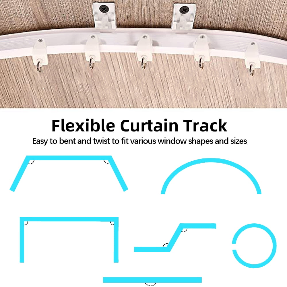 Curtain Track,Rod Suitable Curve Decor Bendable Window Rod Window Rod ...