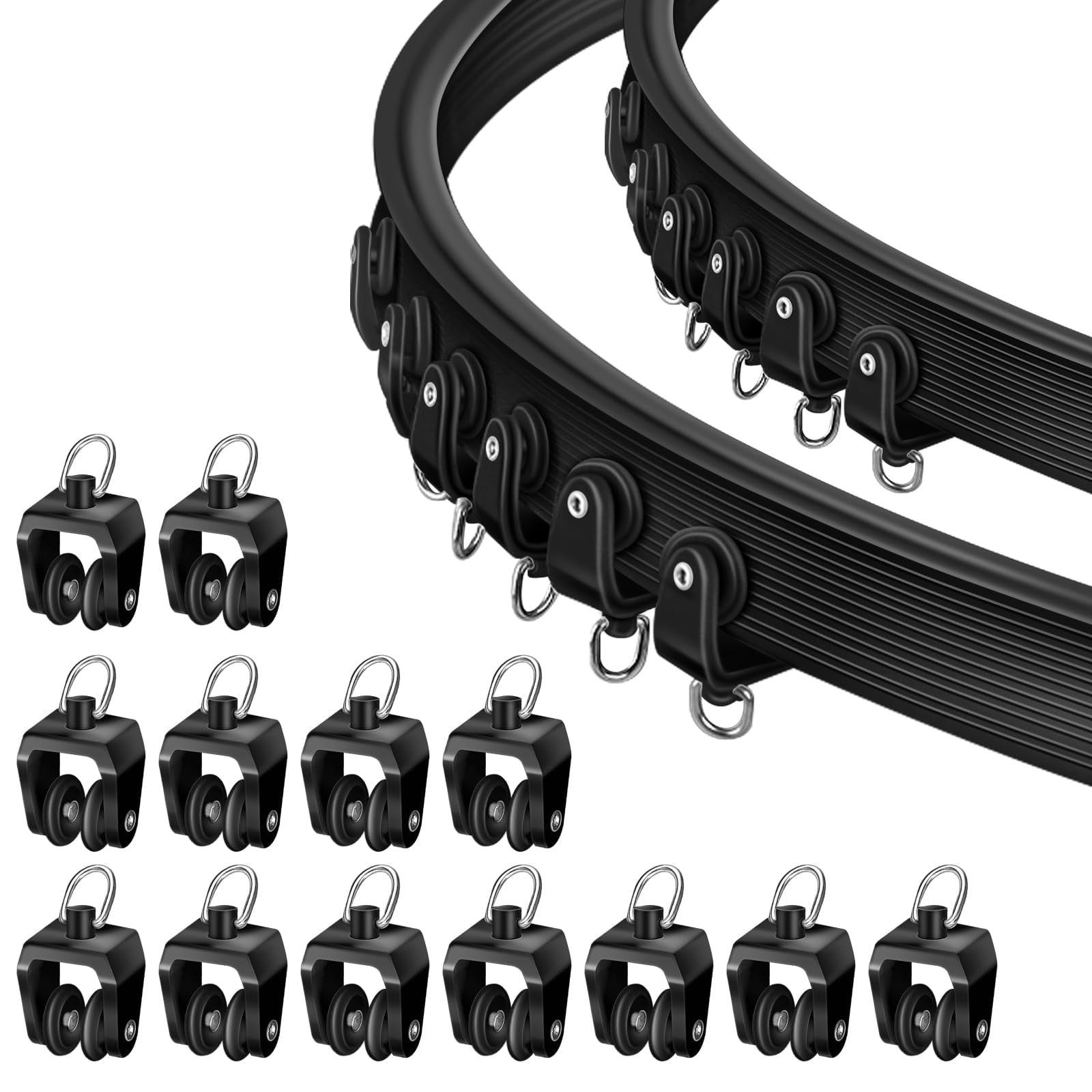 Curtain Track Rollers, Flexible Bendable Curtain Track Glider 40 Pack ...