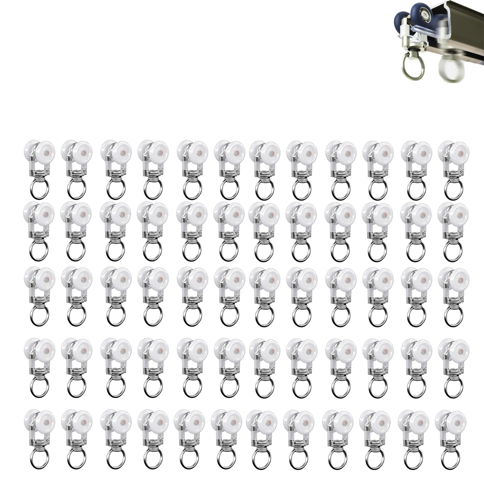 Curtain Track Rollers with Silent Wheels Smooth Glider Rail Runners for ...