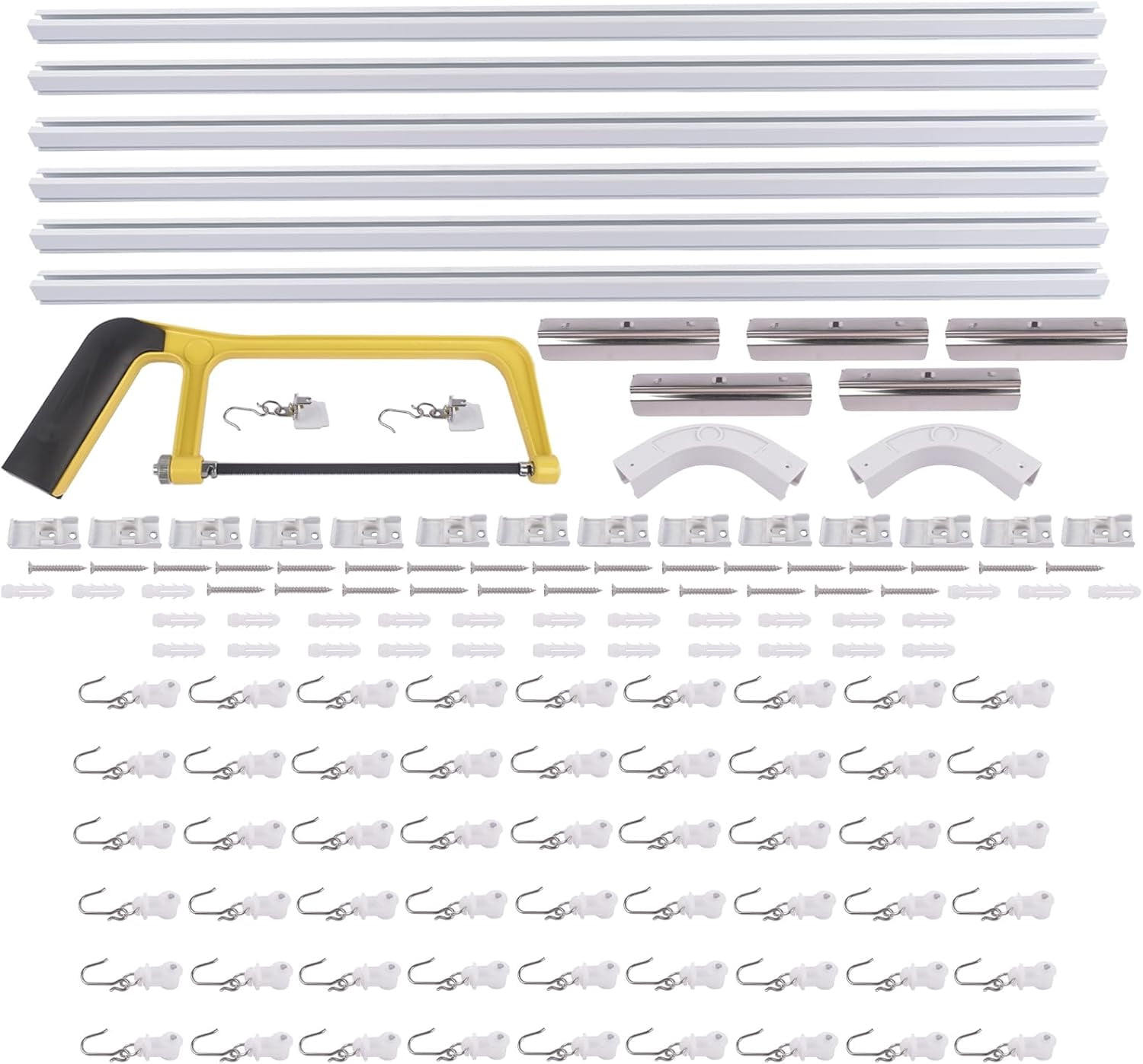 Curtain Track System, Room Divider Ceiling Curtain Track Kit with Hooks ...