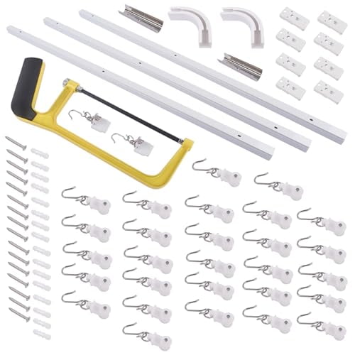 Curtain Track System, Room Divider Ceiling Curtain Track Kit with Hooks ...