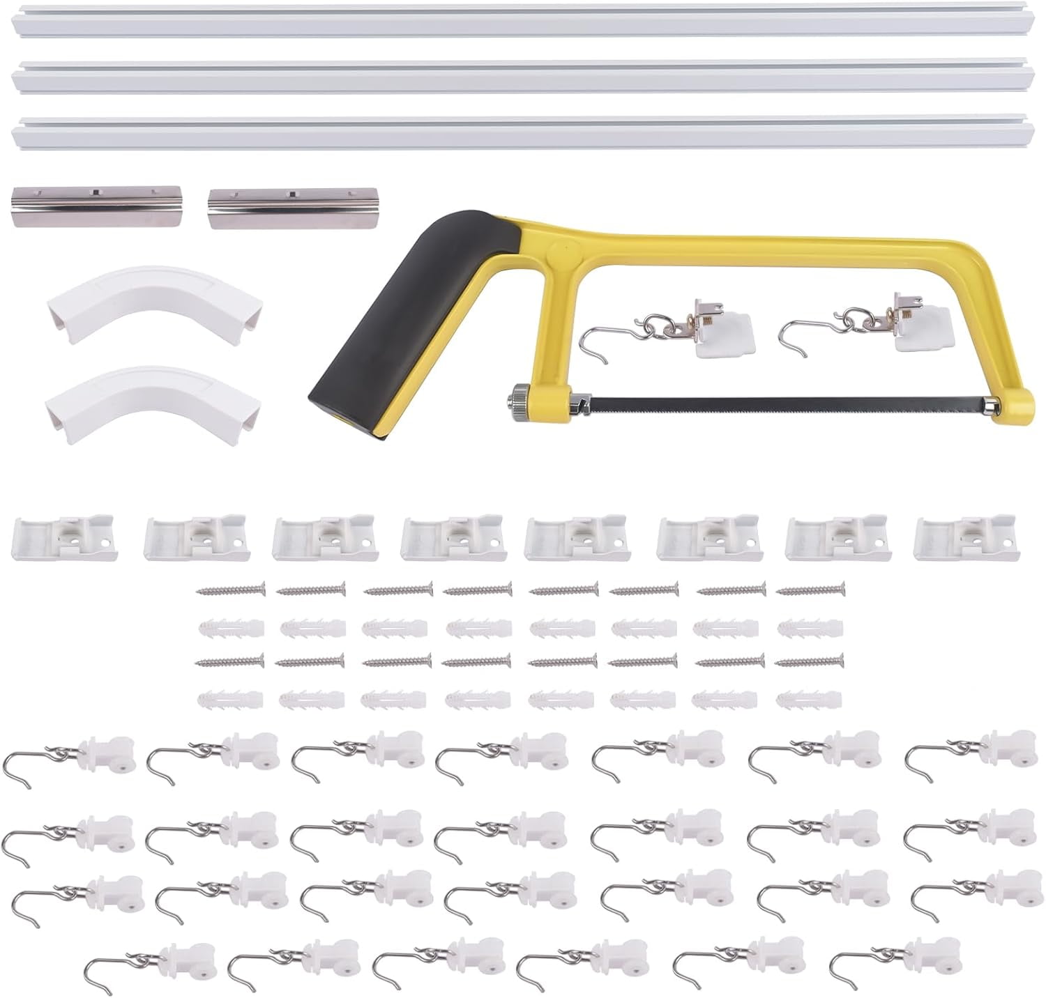 Curtain Track System, Room Divider Ceiling Curtain Track Kit with Hooks ...