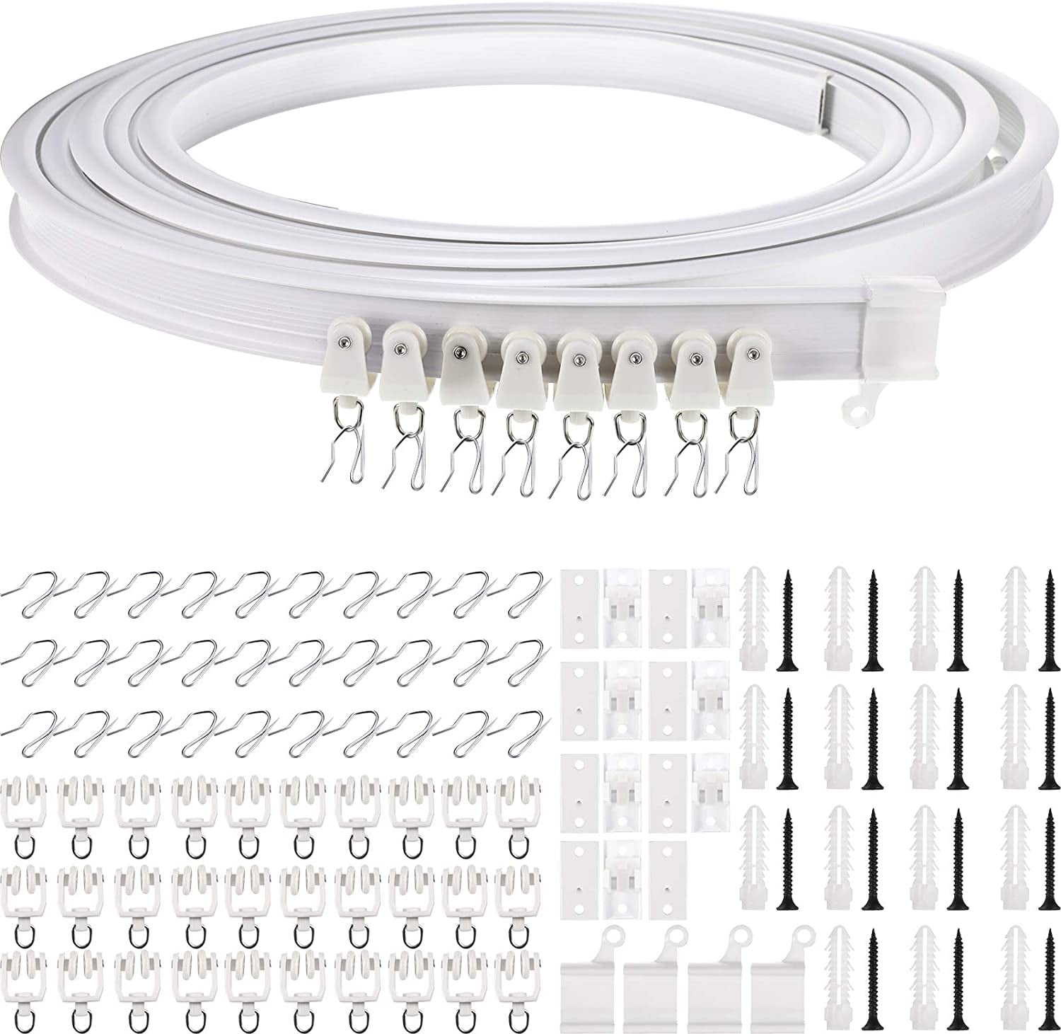 Curtain Tracks Ceiling Flexible Bendable Curved Curtain Track Rail Wall ...