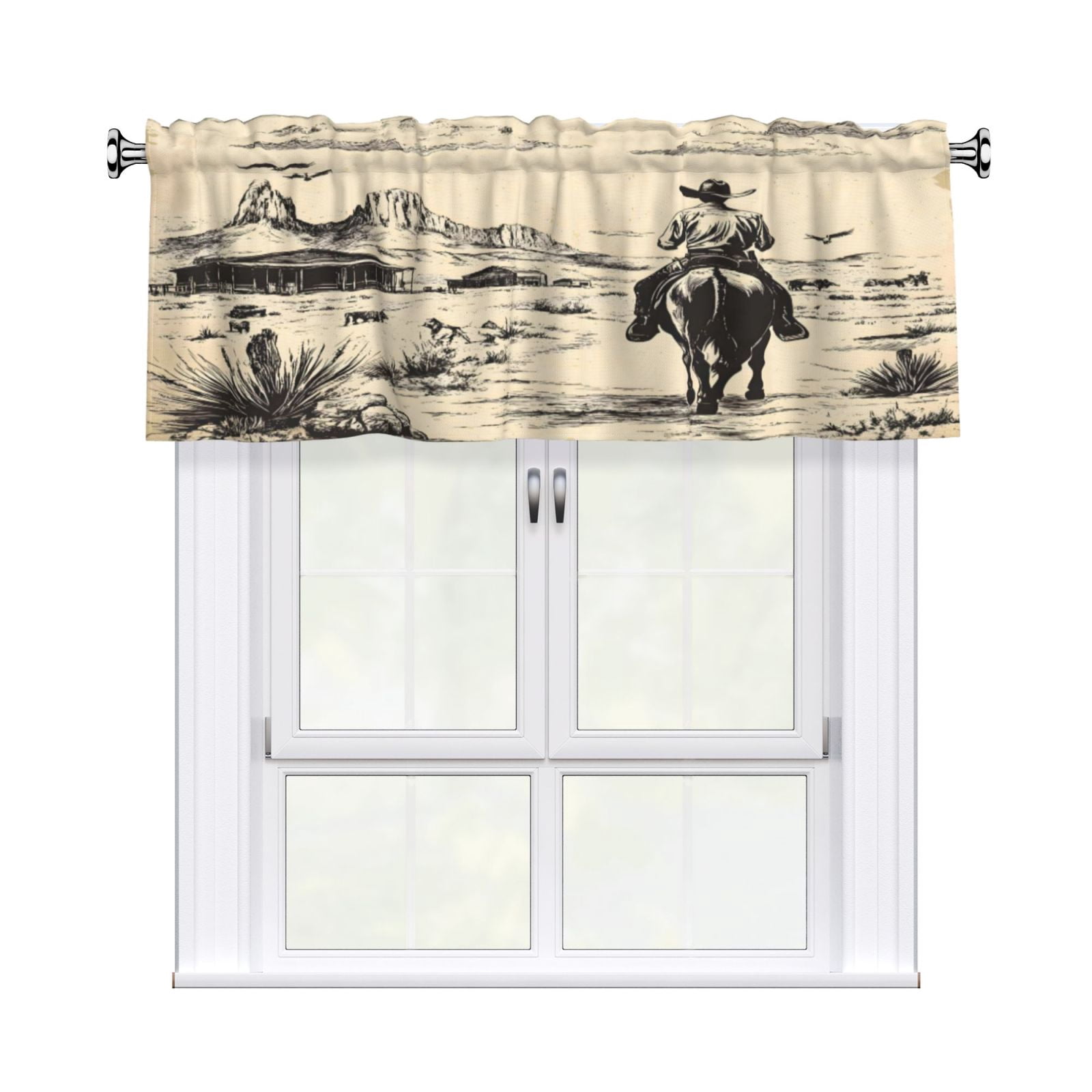 Curtain Valance 54x18in Light Filtering Short Window Valance For ...