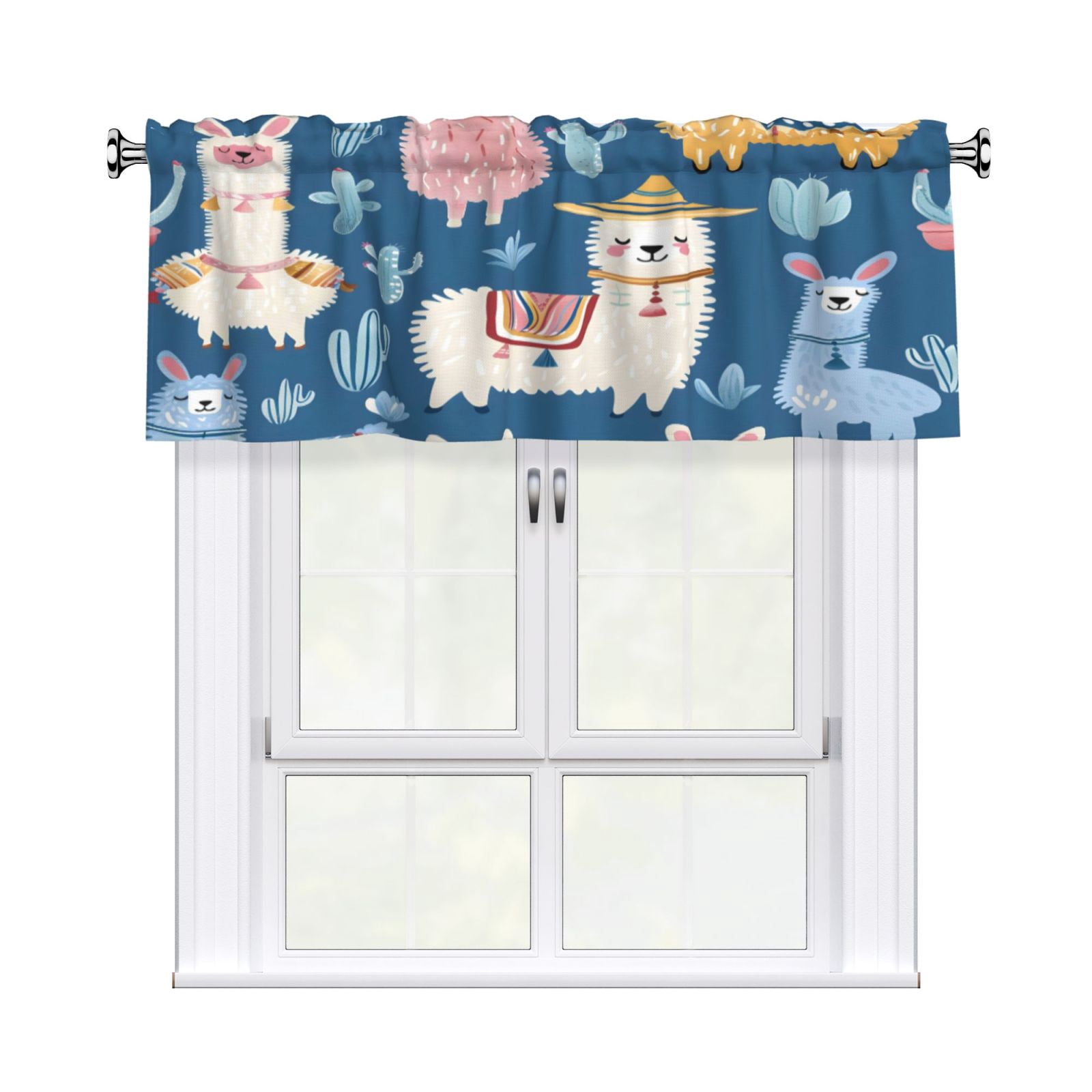 Curtain Valance 54x18in Light Filtering Short Window Valance For ...