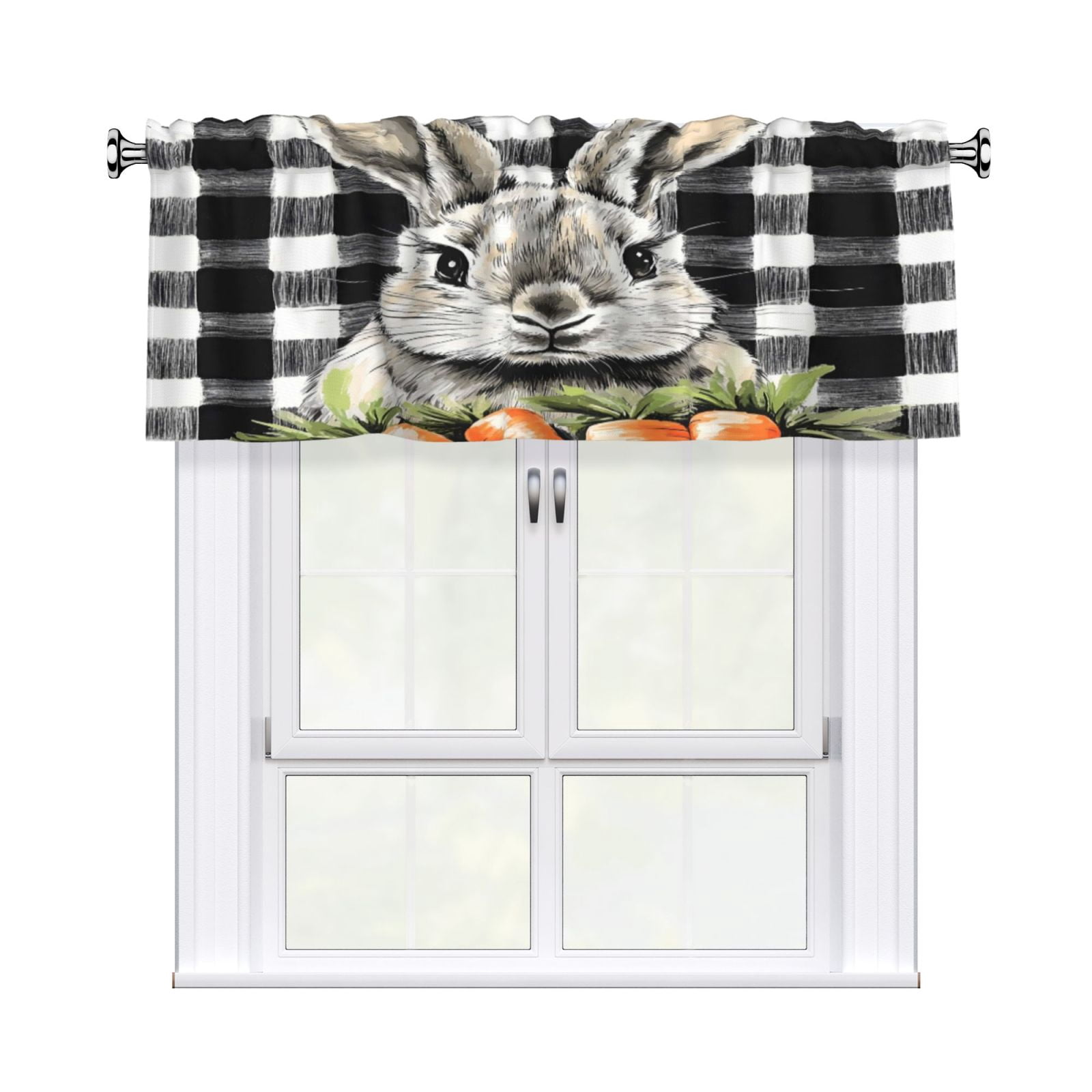 Curtain Valance 54x18in Light Filtering Short Window Valance For ...