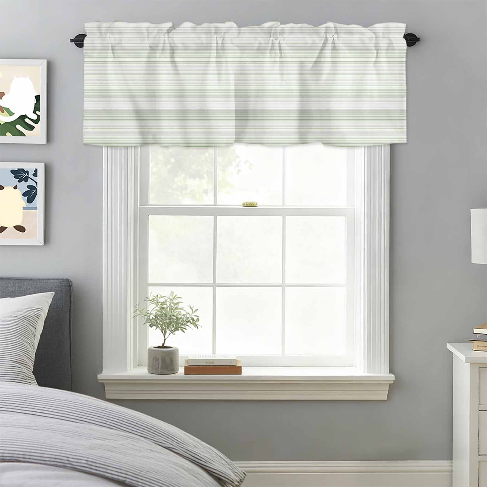Curtain Valance for Windows, Abstract Gradient Stripes Kitchen Valances ...