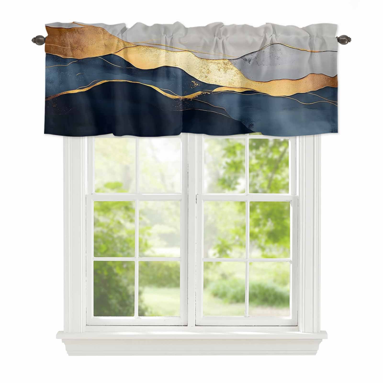 Curtain Valance for Windows, Abstract Marble Texture Seamless Kitchen ...