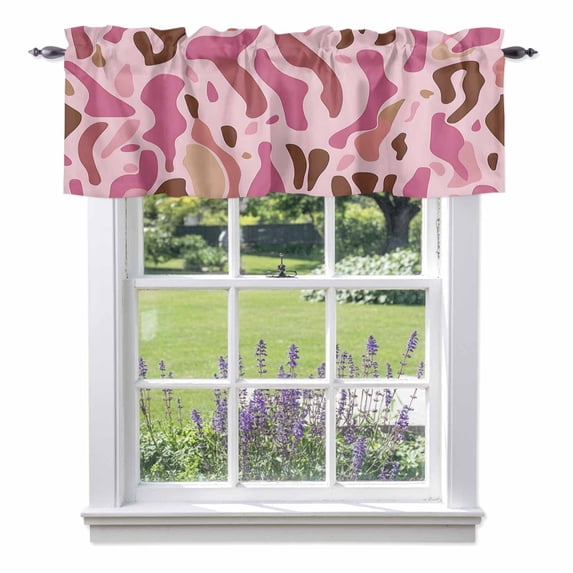 Curtain Valance for Windows, Abstract Pink Water Ripple Kitchen ...
