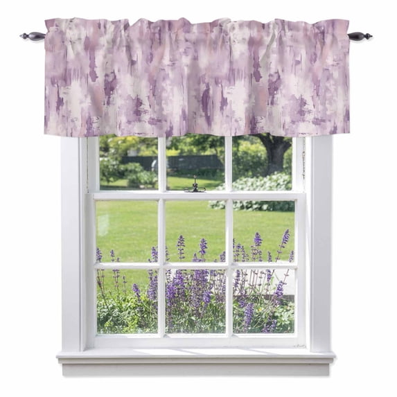 Curtain Valance for Windows, Abstract Retro Purple Tie-dye Kitchen ...