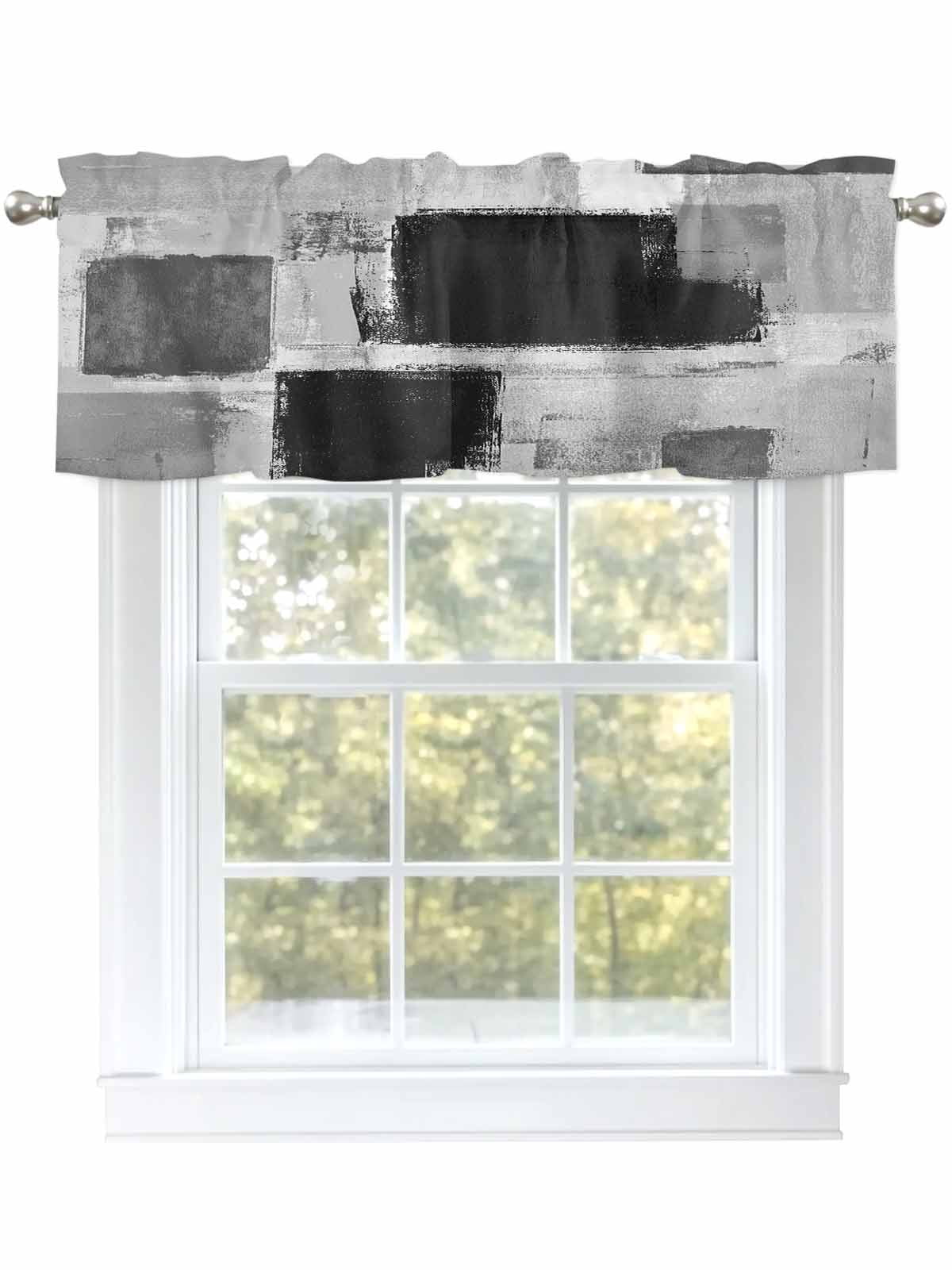 Curtain Valance for Windows Black Grey Paint Kitchen Curtain Valances ...