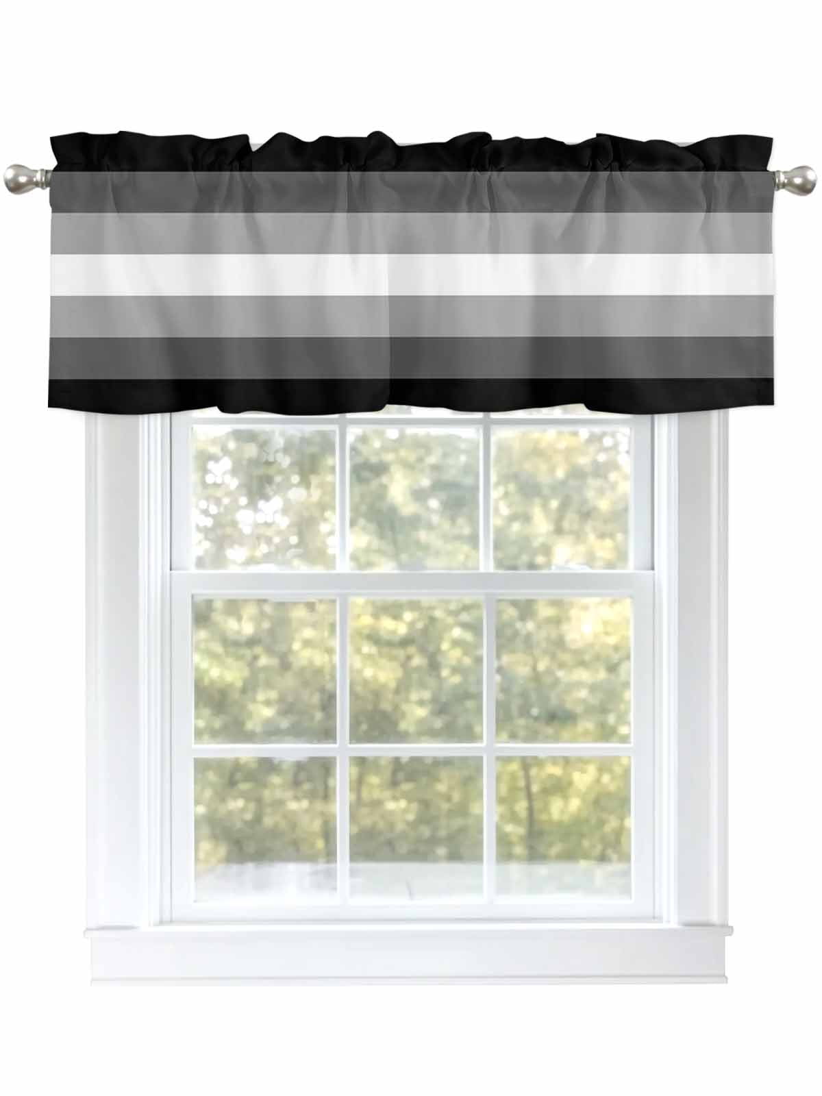 Curtain Valance for Windows Black Kitchen Curtain Valances Gradient ...