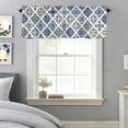 Curtain Valance for Windows, Blue Geometric Vintage Pattern Kitchen ...
