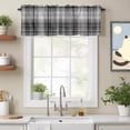Curtain Valance for Windows, Farmhouse Linen Checkered Kitchen Valances ...