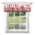 Curtain Valance for Windows, Gradient Red Black Wild Flower Kitchen ...