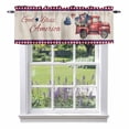 Curtain Valance for Windows, Independence Day Red Farm Truck Kitchen ...