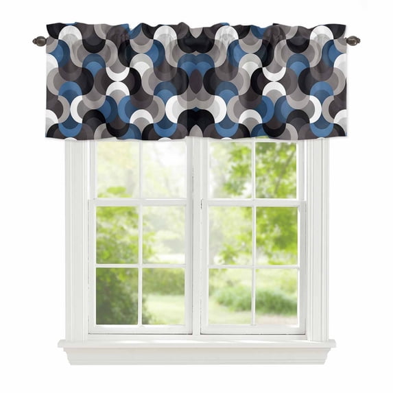 Curtain Valance for Windows, Medieval Abstract Geometric Art Kitchen ...