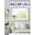 Curtain Valance for Windows, Memorial Day Red Blue Star and Grid ...