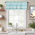 Curtain Valance for Windows, Modern Cyan Gradient Water Ripper Kitchen ...