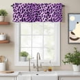 Curtain Valance for Windows, Modern Purple Leopard Texture Kitchen ...