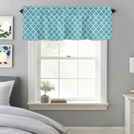 Curtain Valance for Windows, Moroccan Geometric Pattern Kitchen ...