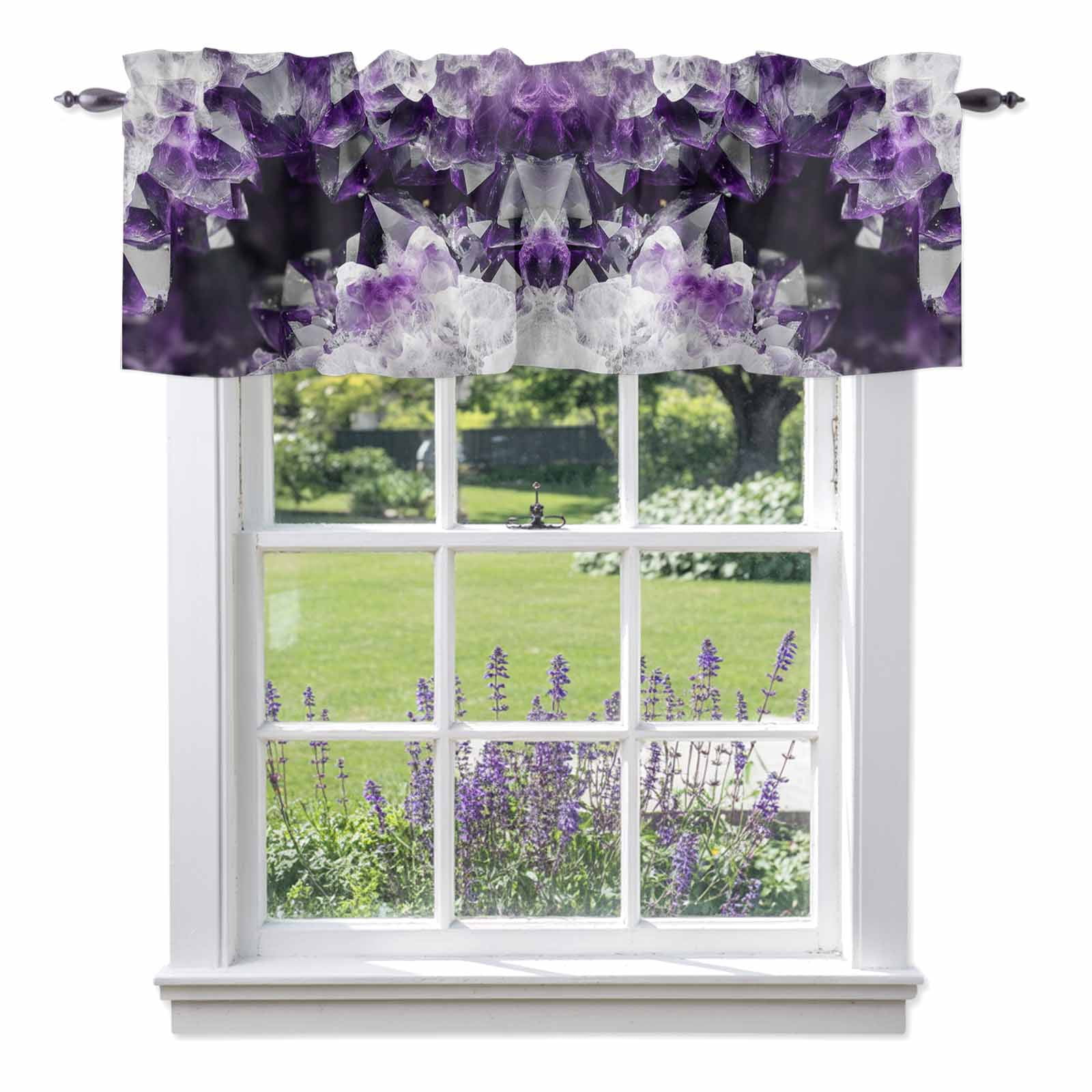Curtain Valance for Windows, Natural Wild Crystal Agate Stone Kitchen ...