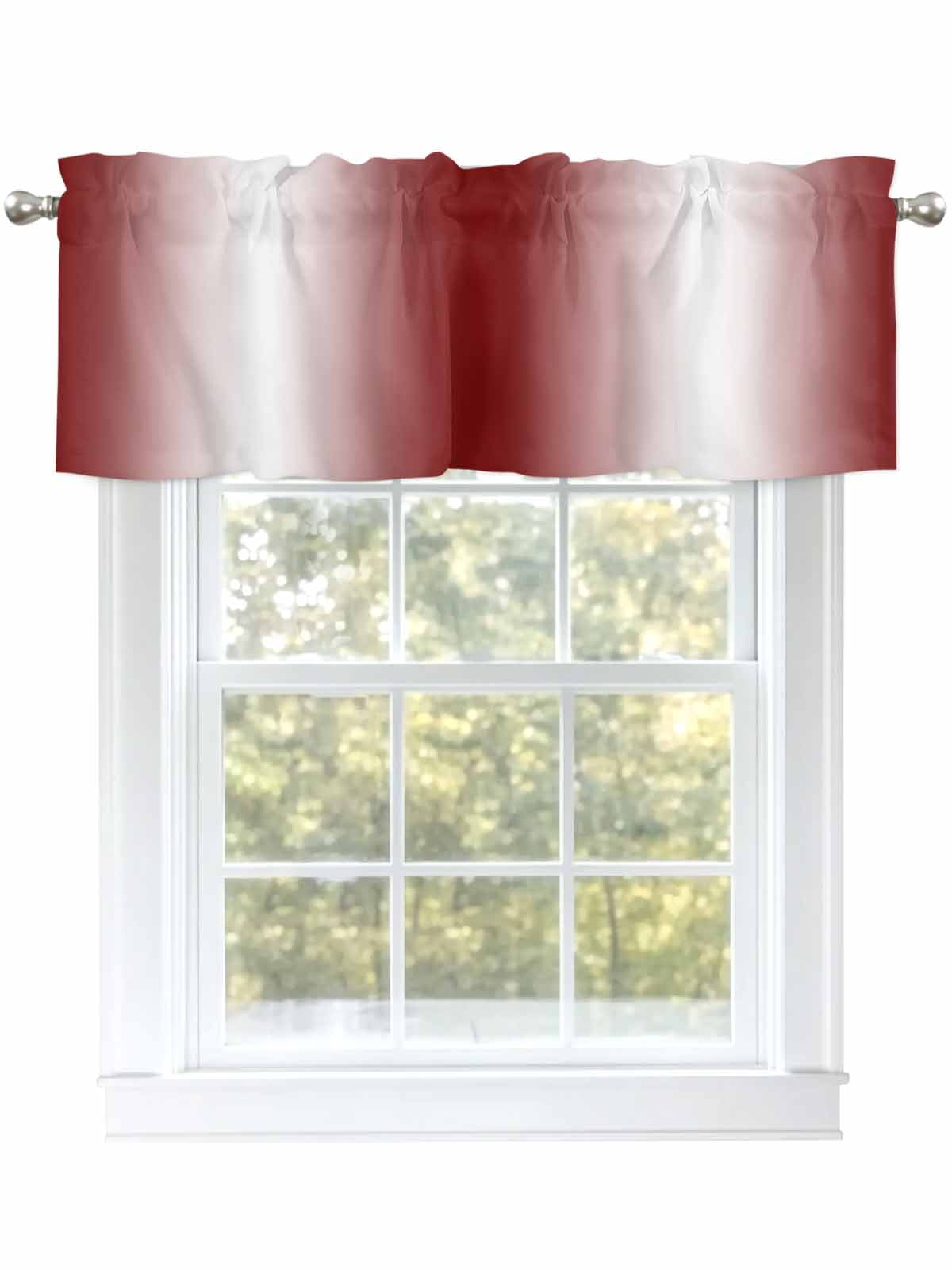 Curtain Valance for Windows Ombre Red Kitchen Curtain Valances Gradient ...