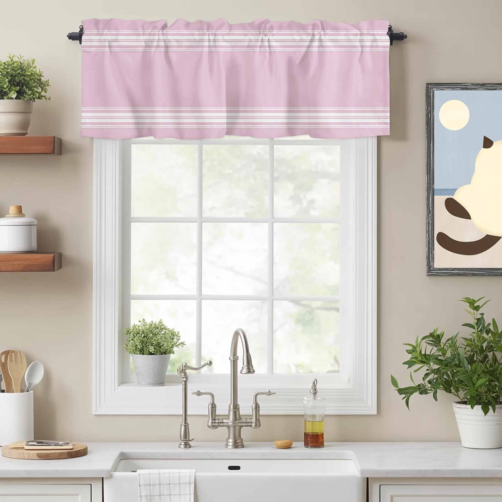 Curtain Valance for Windows, Rustic Modern Minimalist Art Kitchen ...