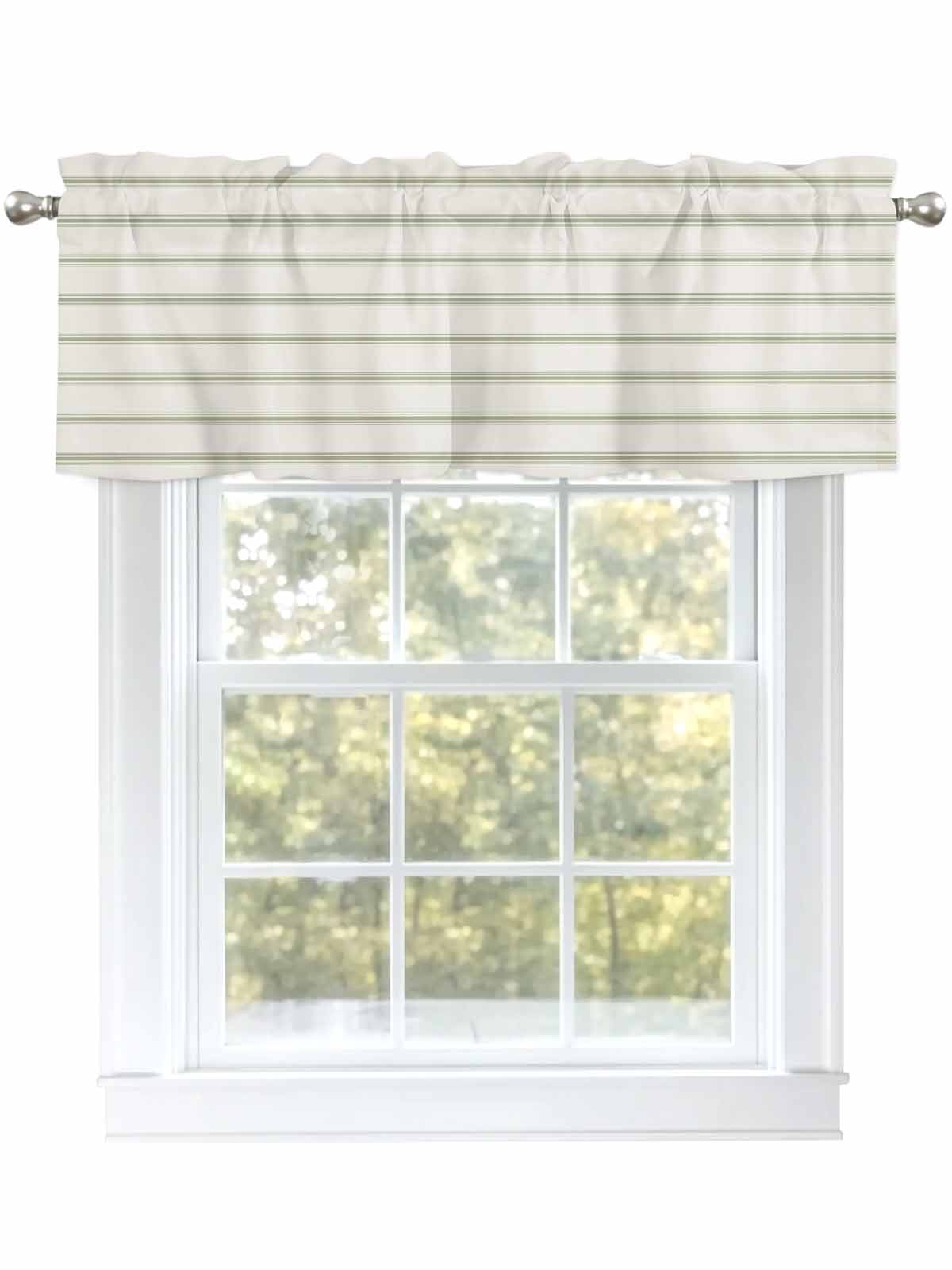 Curtain Valance for Windows Sage Green Stripes Kitchen Curtain Valances ...